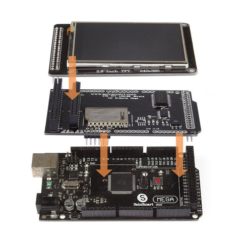 SainSmart Mega2560 R3 + 2,8" LCD Screen Display + TFT LCD Shield for Arduino – SainSmart.com