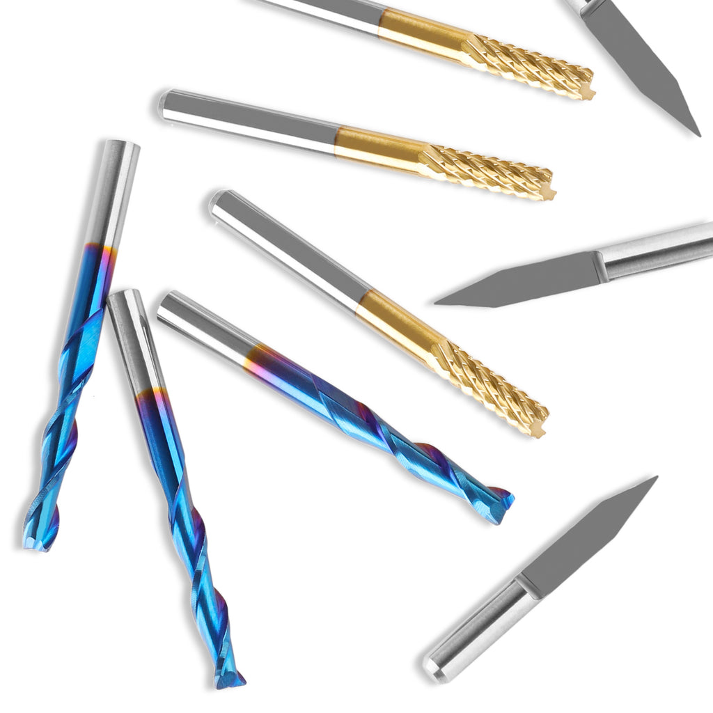 Genmitsu MC30B, 1/8" Shank, Carbide Milling Cutter Bits & V-Groove ...