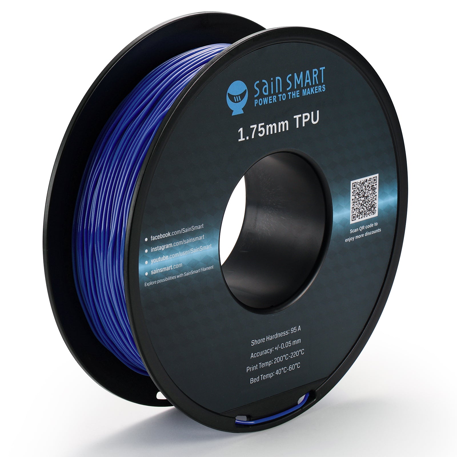 Galaxy Blue, Flexible TPU Filament 1.75mm 0.8kg/1.76lb – SainSmart.com
