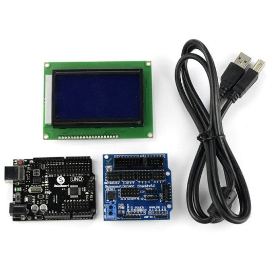 SainSmart UNO R3 Improved Version+12864 LCD+Sensor Shield V5 Kit For AVR ATmega8U2 – SainSmart.com