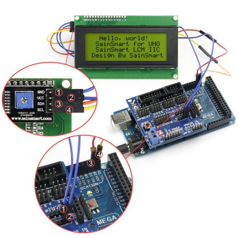 SainSmart 2560 R3+ Sensor V5 + I2C LCD2004 For Arduino – SainSmart.com