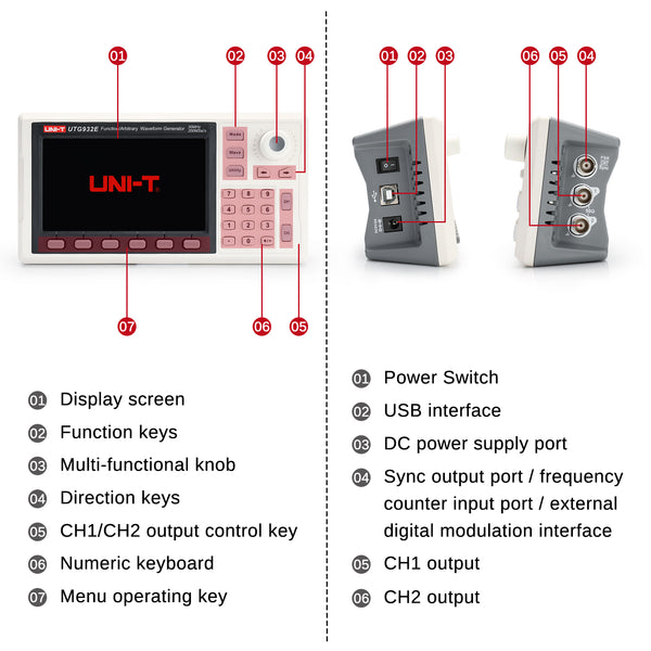 [Discontinued] UNI-T UTG932E Function/Arbitrary Waveform Generator ...