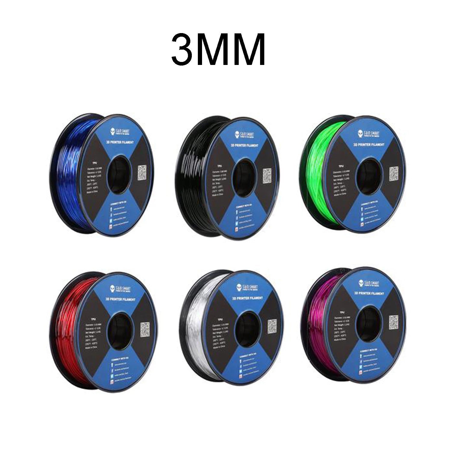 3mm TPU Flexible 3D Printing Filament 3mm 1kg/2.2lbs – SainSmart.com