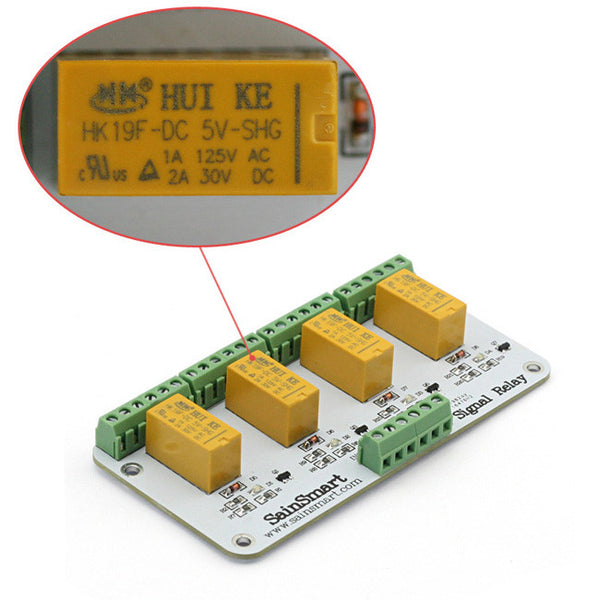 SainSmart 4 channel signal relay Board For Arduino UNO MEGA 2560 R3 ...