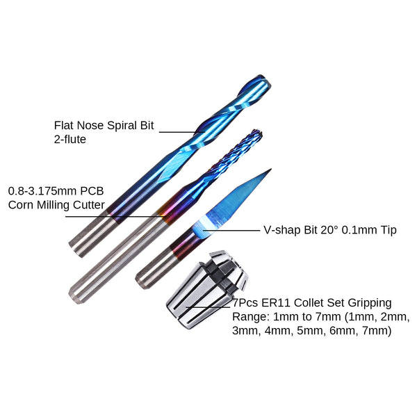 Genmitsu CNC Router Bits Essential Bundle Kit, 37Pcs | SainSmart ...