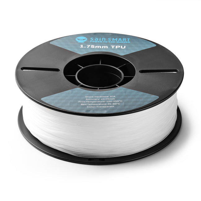 Flexible 87A TPU Filament 1.75mm, 1kg, Transparent – SainSmart.com