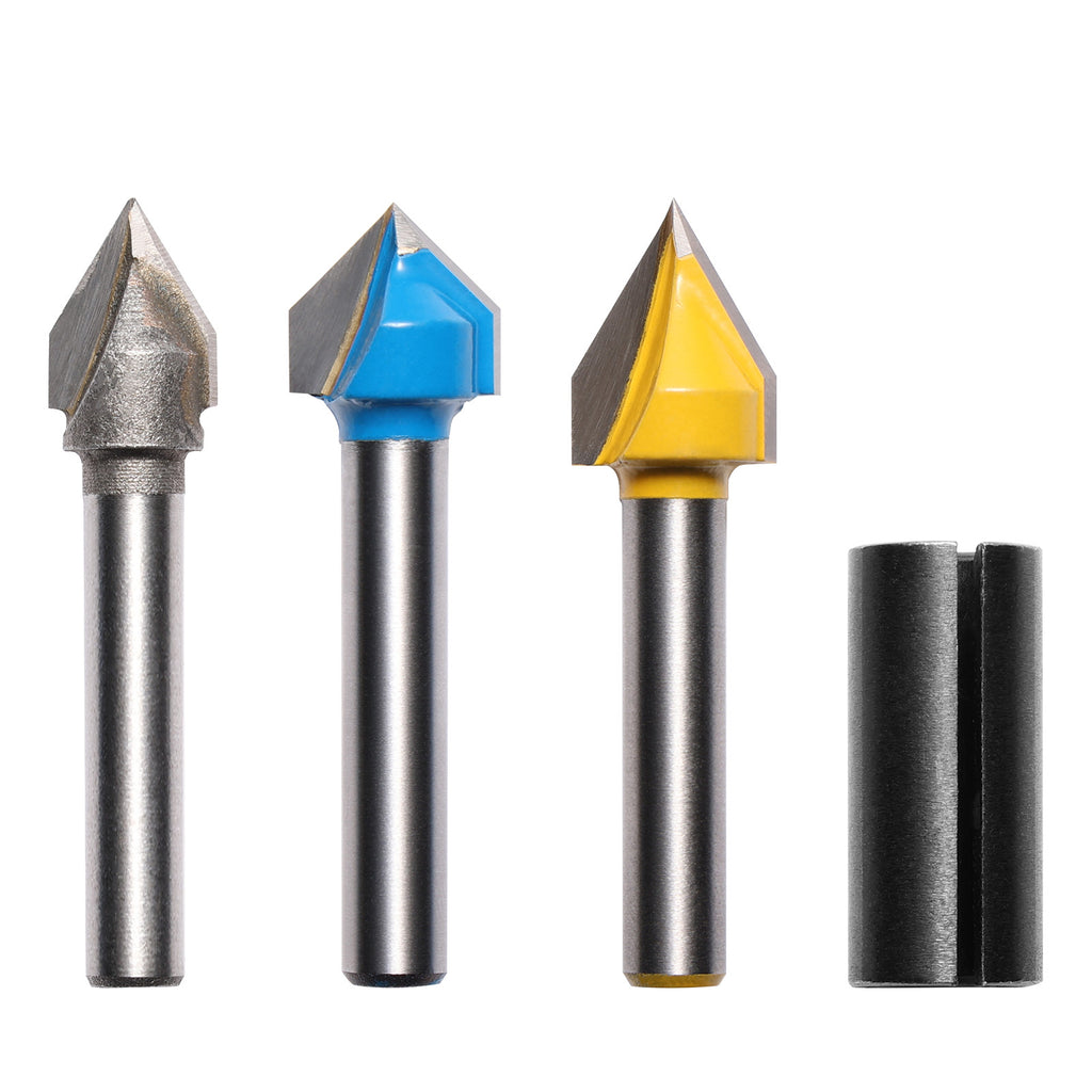 Genmitsu VG03A 1/4'' V Grooving Router Bit Set | SainSmart – SainSmart.com