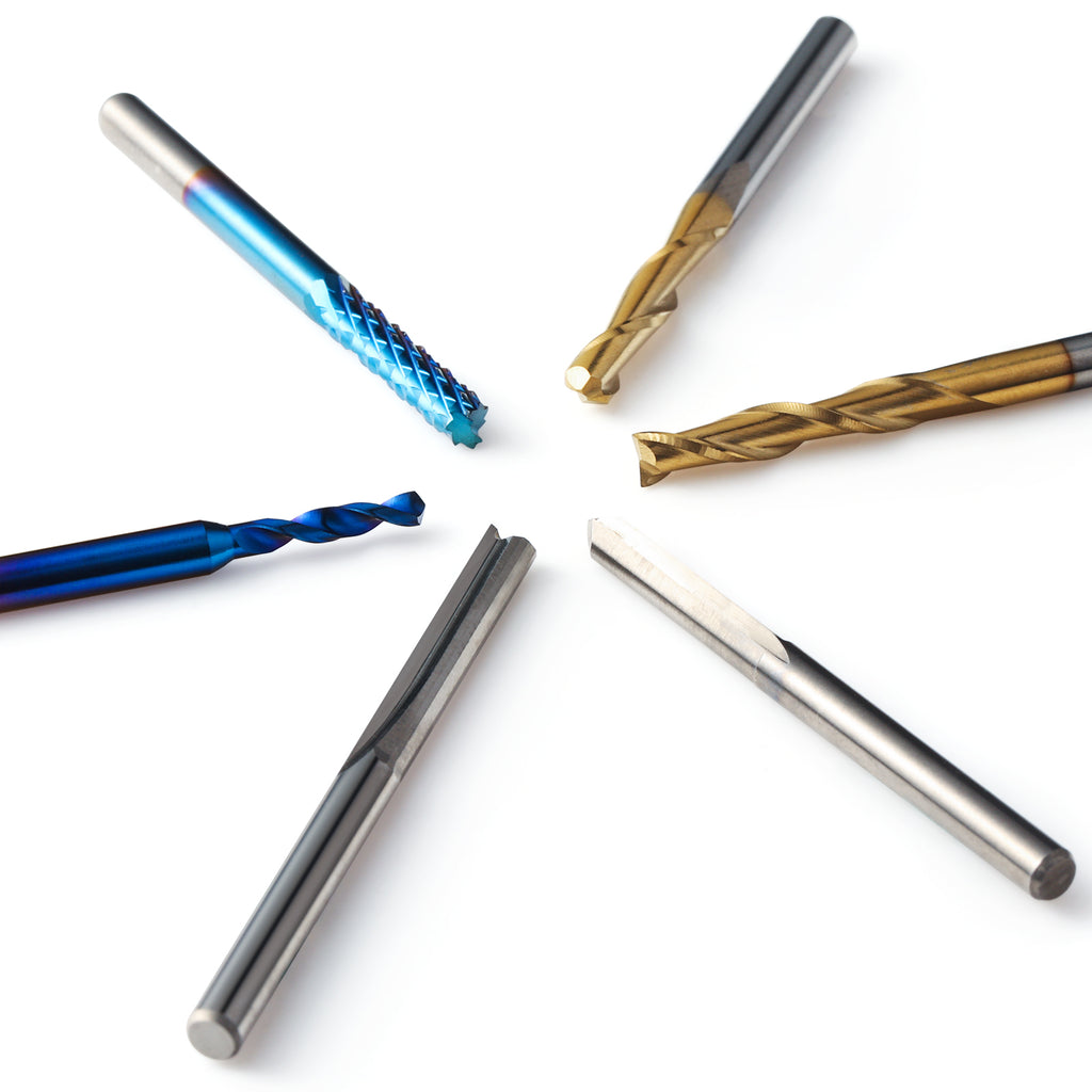 Genmitsu MC50A, 1/8" Shank, Tungsten Carbide End Mill Router Bits, 50 ...