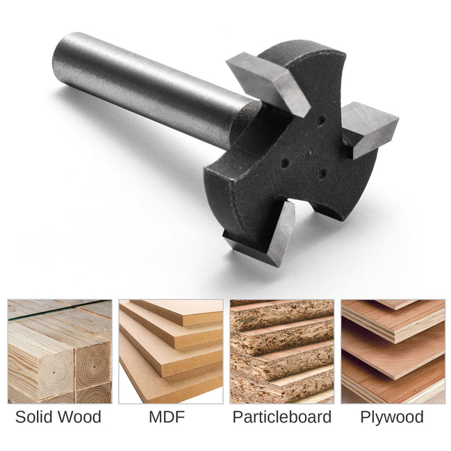 Genmitsu RB03A, 1/4'' Shank, 3-Flute, 1'' Cutting Diameter, Spoilboard ...