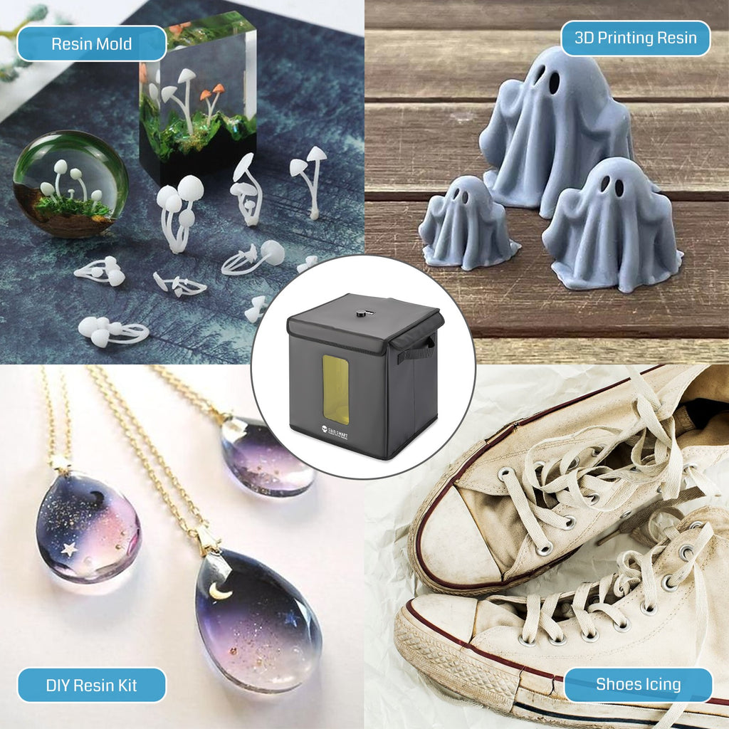 Resin UV Curing Box for LCD SLA 3D Printing, 13.3” Large Size with Tur ...