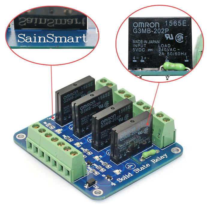[Discontinued] 4-Channel 5V Solid State Relay Module – SainSmart.com